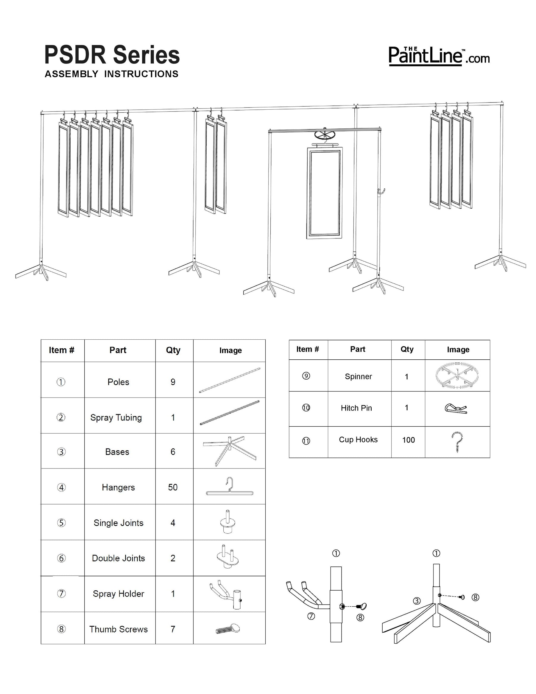 The PaintLine ProDryingRack SD (PSDR) Vertical Cabinet Door System